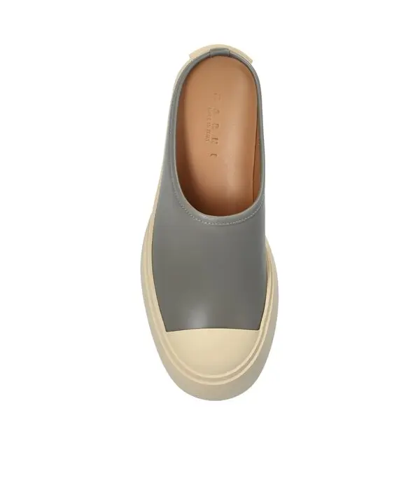 Marni Pablo Round-toe Slip-on Sabots - Grey