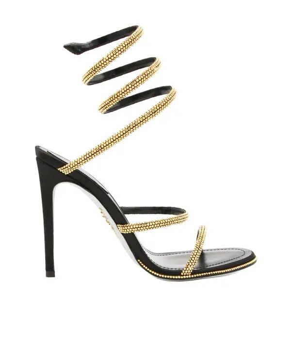 Rene Caovilla Embellished Stiletto Heeled Sandals - Black