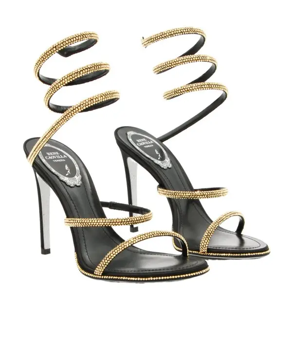 Rene Caovilla Embellished Stiletto Heeled Sandals - Black