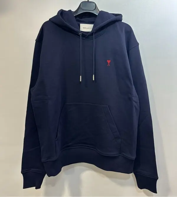 AMI Paris De Coeur Drawstring Hoodie - No
