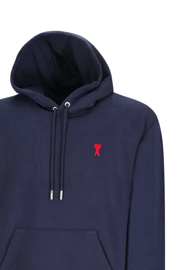 AMI Paris De Coeur Drawstring Hoodie - No