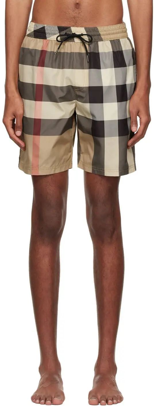 Burberry Checked Drawcord Swim Shorts - Multicolor