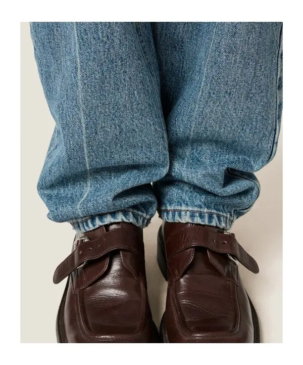 Miu Miu Logo Embroidered Straight-leg Jeans