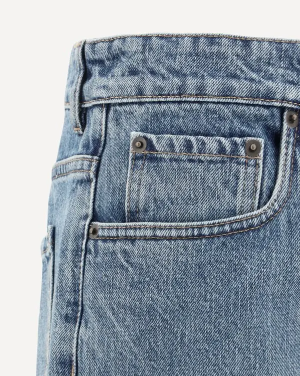 Miu Miu Logo-embroidered Straight-leg Jeans - Blue