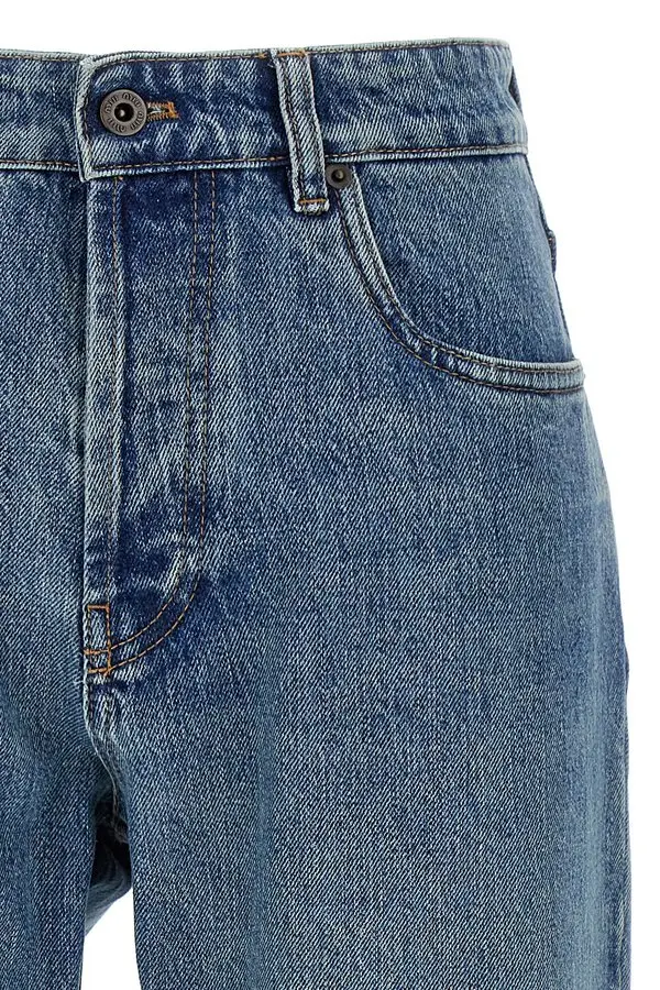 Miu Miu Logo-embroidered Straight-leg Jeans - Blue