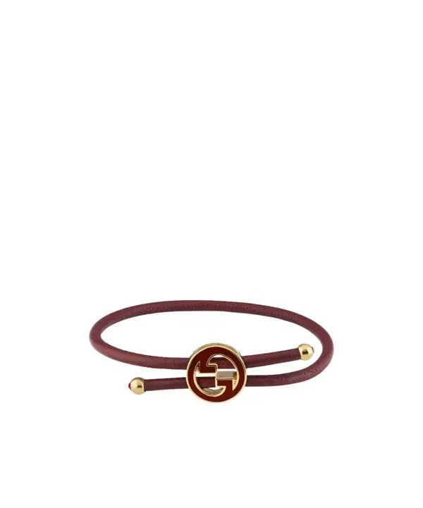 Gucci Enamel Round Interlocking G Bracelet - Red