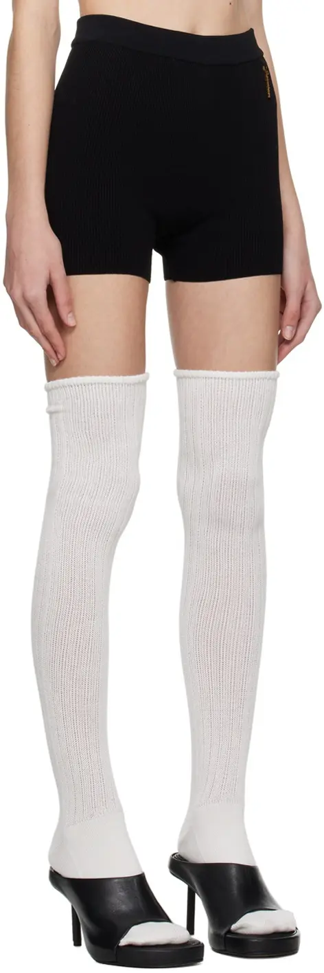 Jacquemus Ribbed Logo Knit Shorts