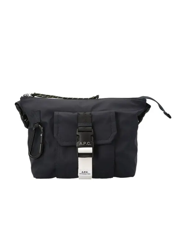 A.p.c. Logo Buckled Shoulder Bag - Black