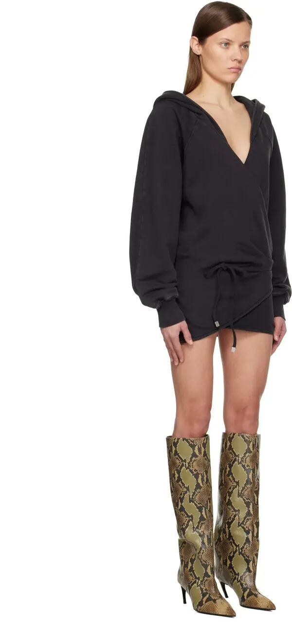 Attico The Wrap Hooded Sweatshirt Dress