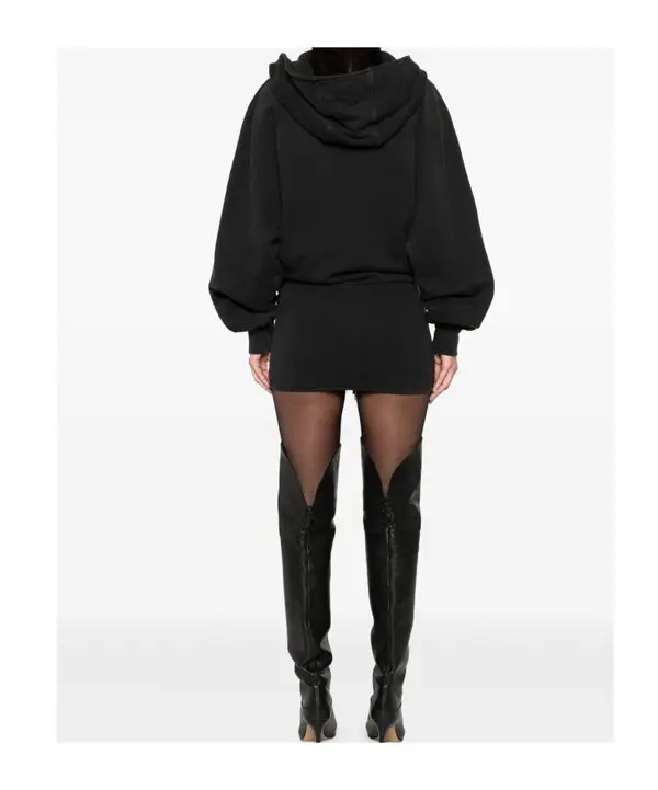Attico The Wrap Hooded Sweatshirt Dress