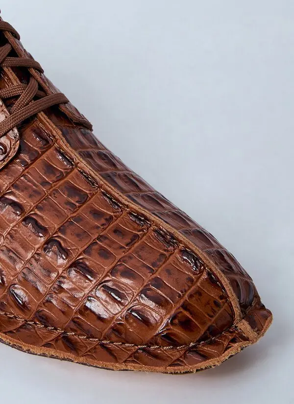 Martine Rose Clarks X Derby Croc-embossed Leather Lace-up Shoes