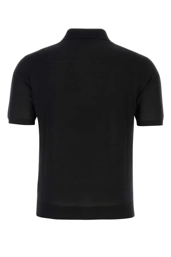 Prada Logo Detailed Short-sleeved Polo Shirt - Black