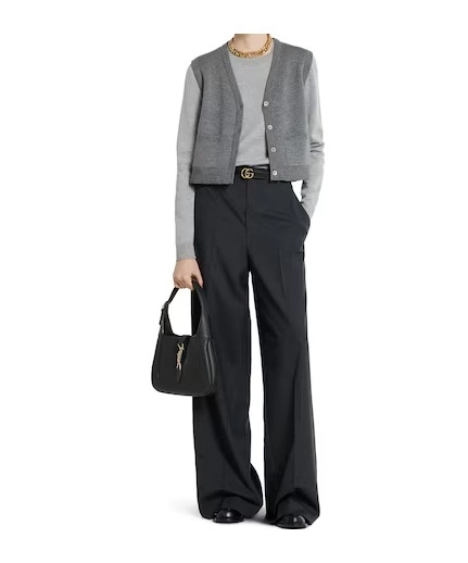 Gucci V-neck Vest Overlay Knit Sweater