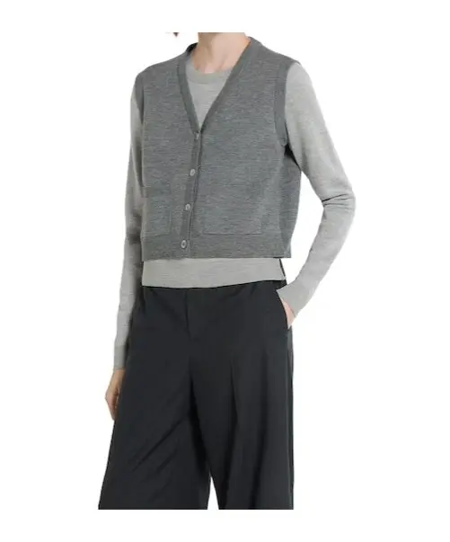 Gucci V-neck Vest Overlay Knit Sweater