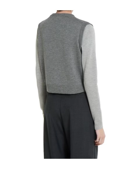 Gucci V-neck Vest Overlay Knit Sweater