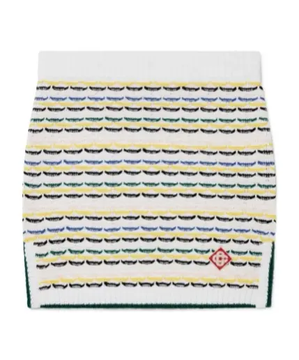 Casablanca Striped Knit Skirt - White