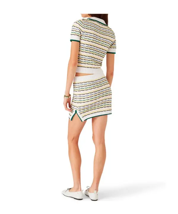 Casablanca Striped Knit Skirt - White