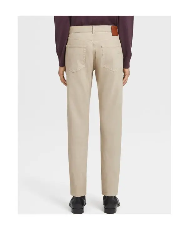 Zegna Z Logo Patch Slim-cut Jeans - Nude