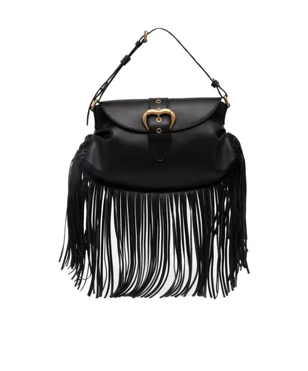 Pinko Jolene Fringed Shoulder Bag - Black