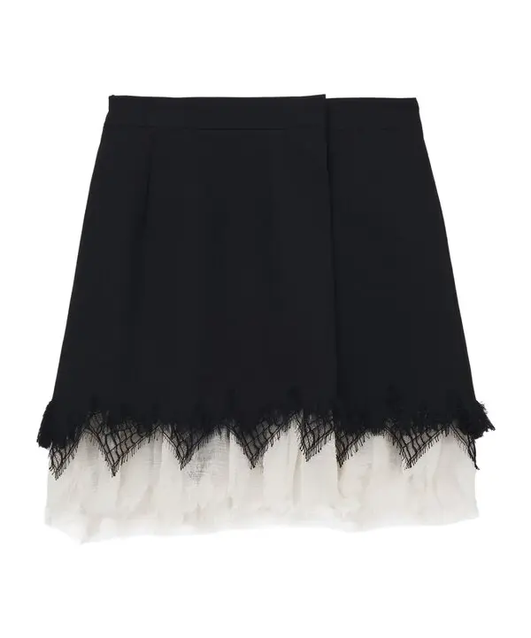 Alexander McQueen Lace Detailed Mini Skirt - Black