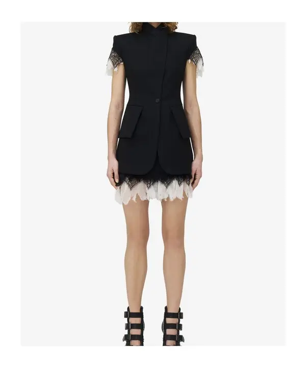 Alexander McQueen Lace Detailed Mini Skirt