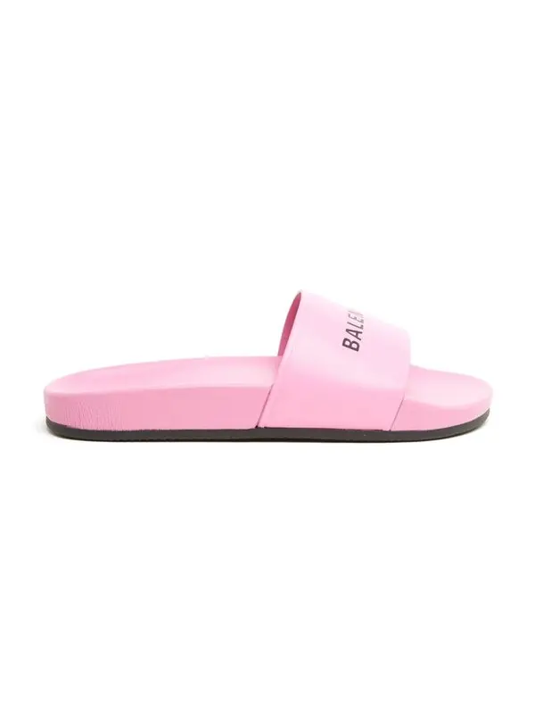 Balenciaga Logo Printed Slip-on Slides
