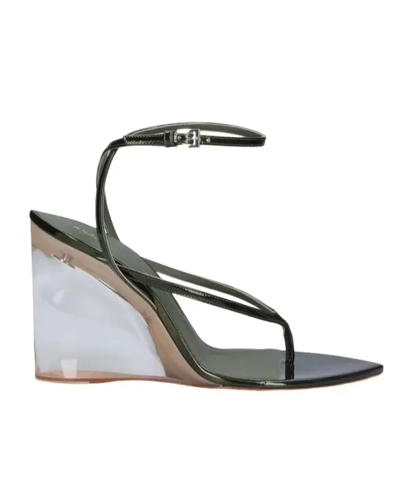 Alaïa Strappy Wedge Heeled Sandals - Black