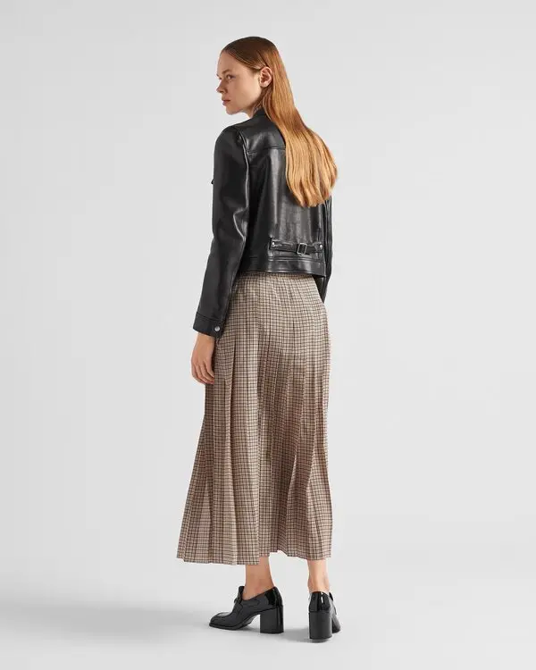 Prada Leather Zip-up Jacket With Logo Detail