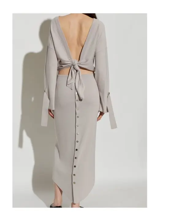 LANVIN Tie-back Midi Dress