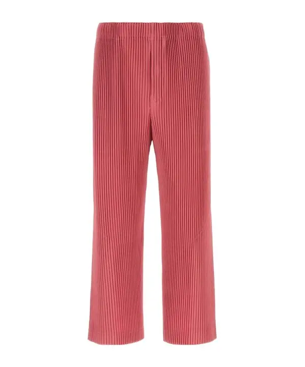 Issey Miyake Homme Plissé Pleated Straight Leg Pants - Red
