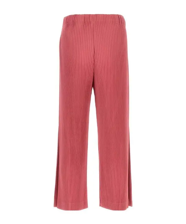 Issey Miyake Homme Plissé Pleated Straight Leg Pants - Red
