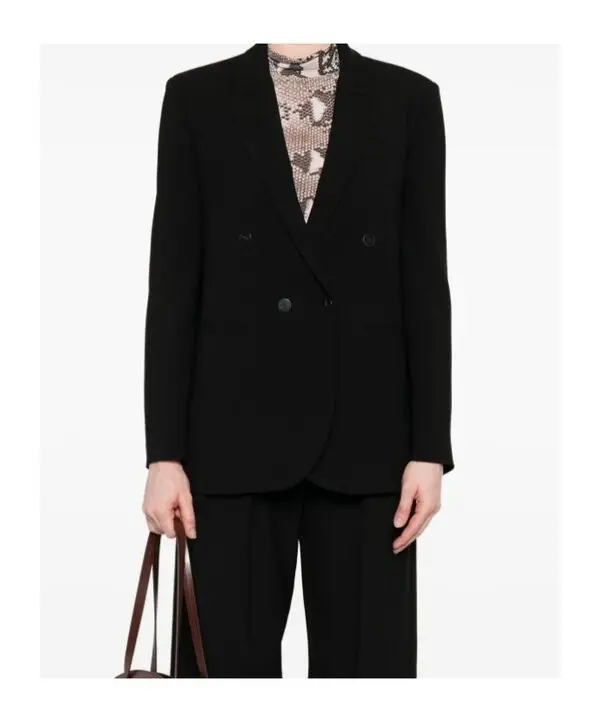FORTE_FORTE Double-breasted Blazer With Notched Lapels - Black