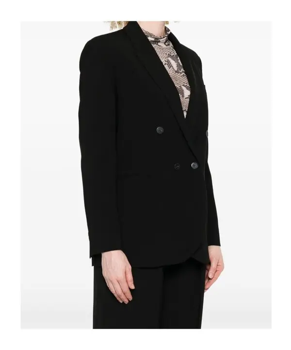FORTE_FORTE Double-breasted Blazer With Notched Lapels - Black
