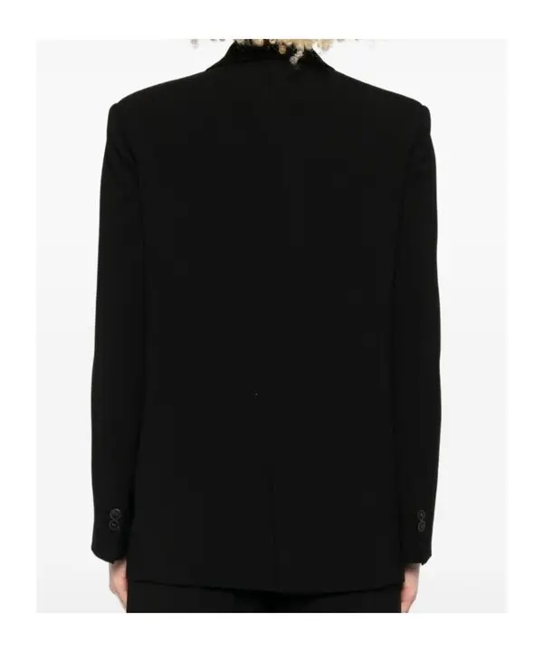 FORTE_FORTE Double-breasted Blazer With Notched Lapels - Black
