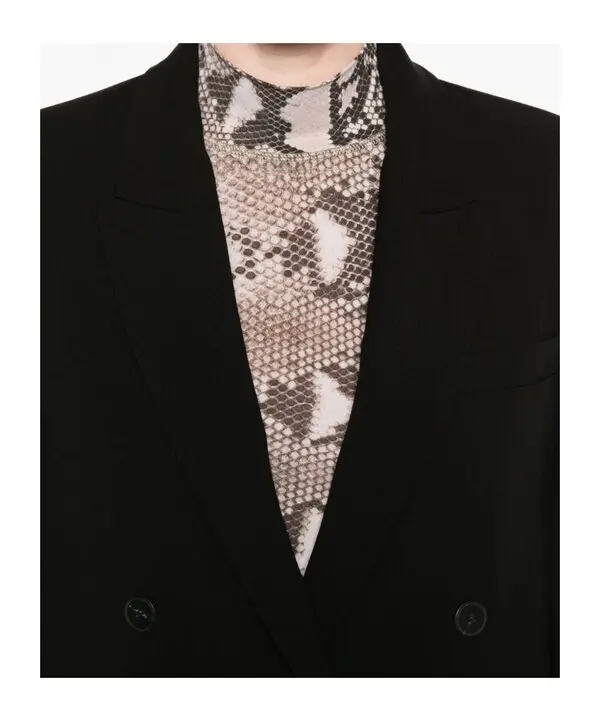FORTE_FORTE Double-breasted Blazer With Notched Lapels - Black