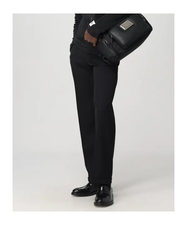 Dolce & Gabbana Straight Leg Trousers With Turn-up Hem