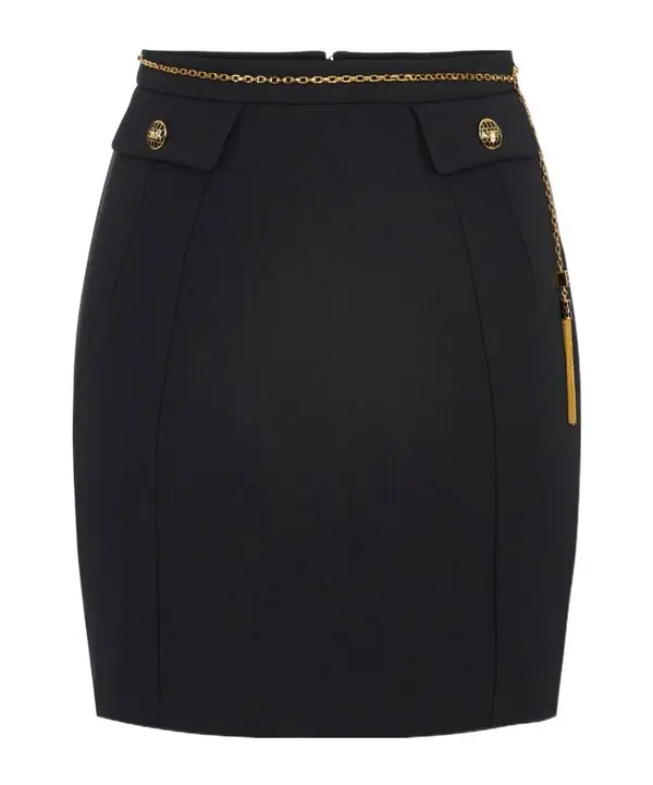 Elisabetta Franchi Chain Embellished Mini Skirt - Black