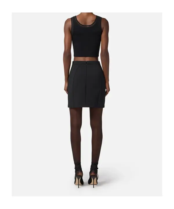 Elisabetta Franchi Chain Embellished Mini Skirt - Black