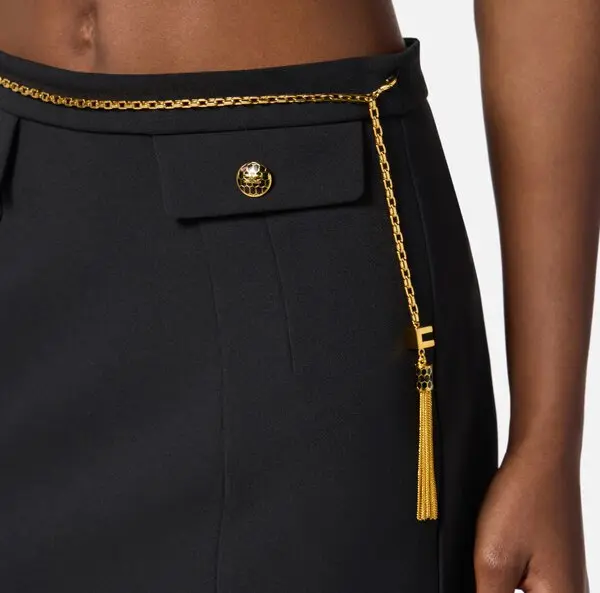 Elisabetta Franchi Chain Embellished Mini Skirt - Black
