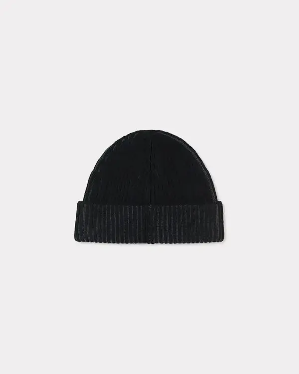 Kenzo Ribbed Beanie With Logo Patch