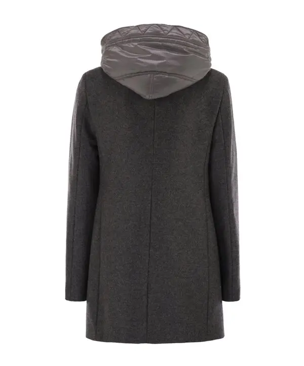FAY Toggle Fastened Hooded Coat - Black