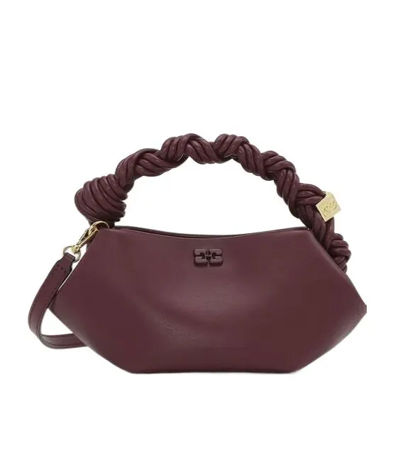 GANNI Bou Mini Braided Handbag - Red