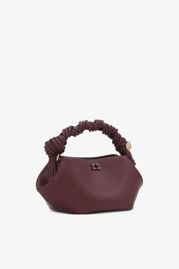 GANNI Bou Mini Braided Handbag - Red