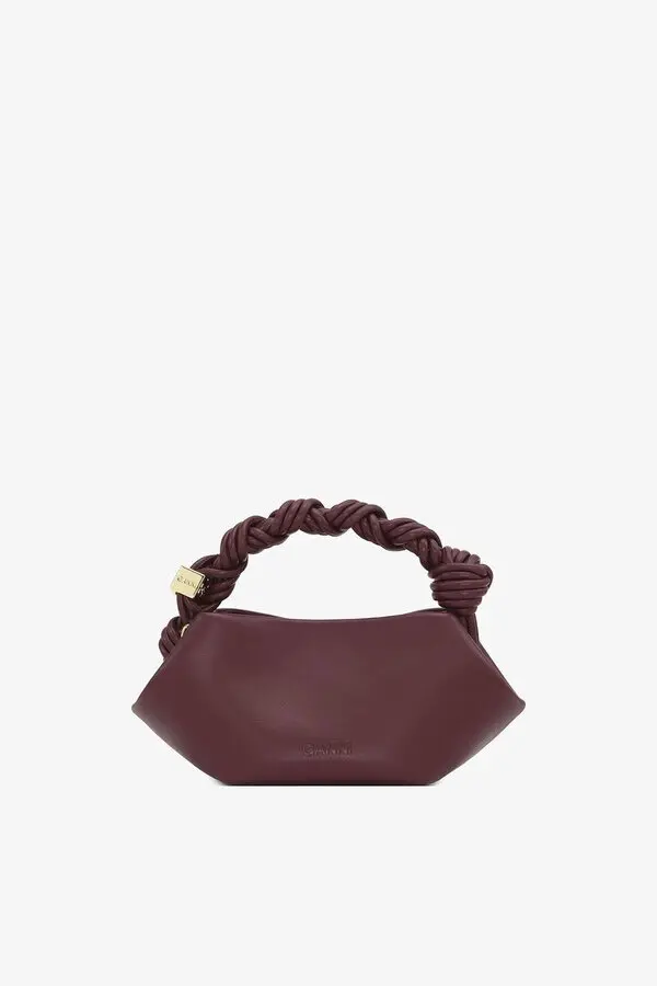 GANNI Bou Mini Braided Handbag - Red