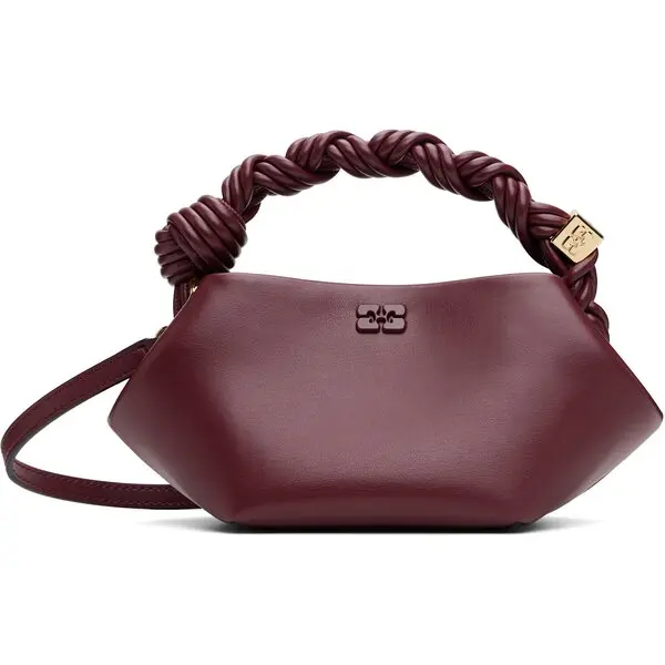 GANNI Bou Mini Braided Handbag - Red