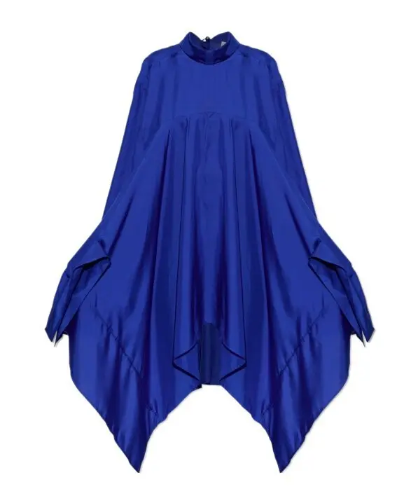 LANVIN Asymmetrical Pleated Top - Blue