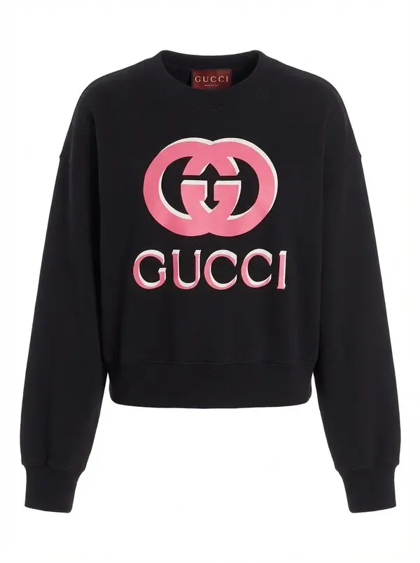 Gucci Interlocking G Print Jersey Sweatshirt - Black