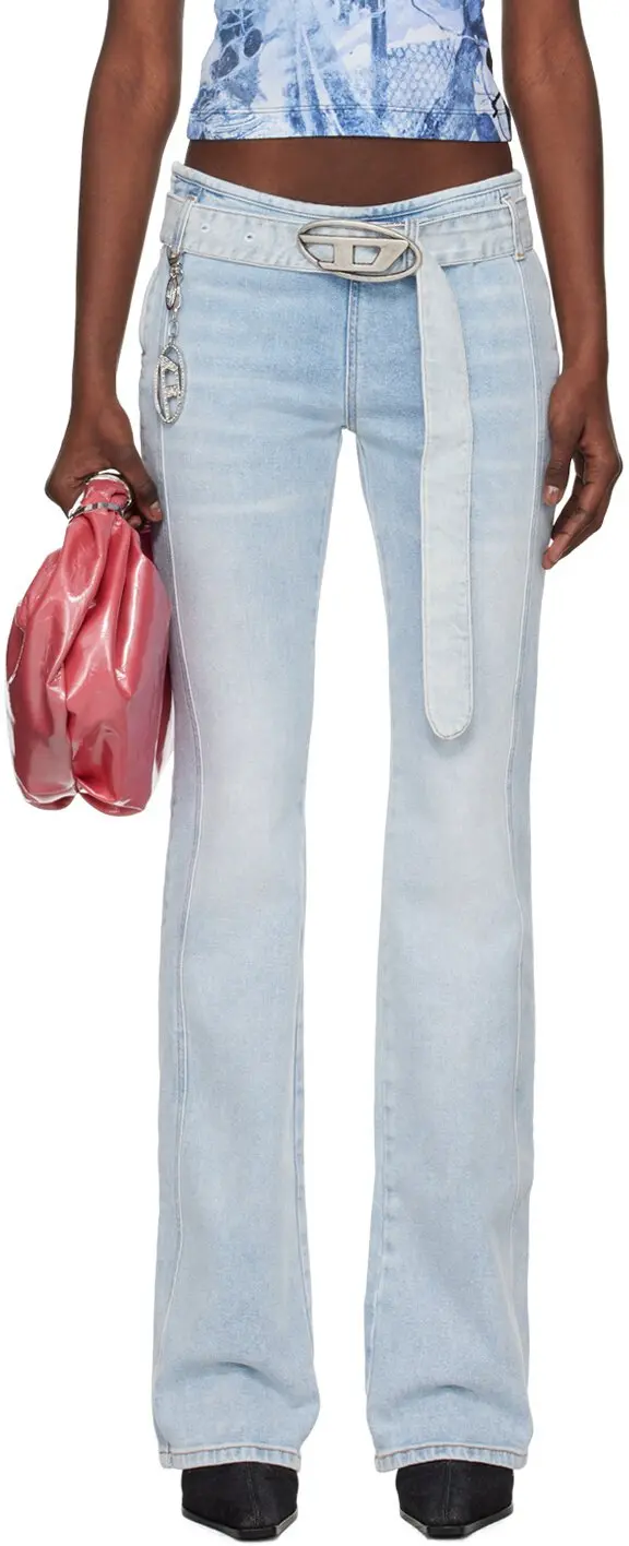 DIESEL® Ebby D Buckle Wide Leg Jeans