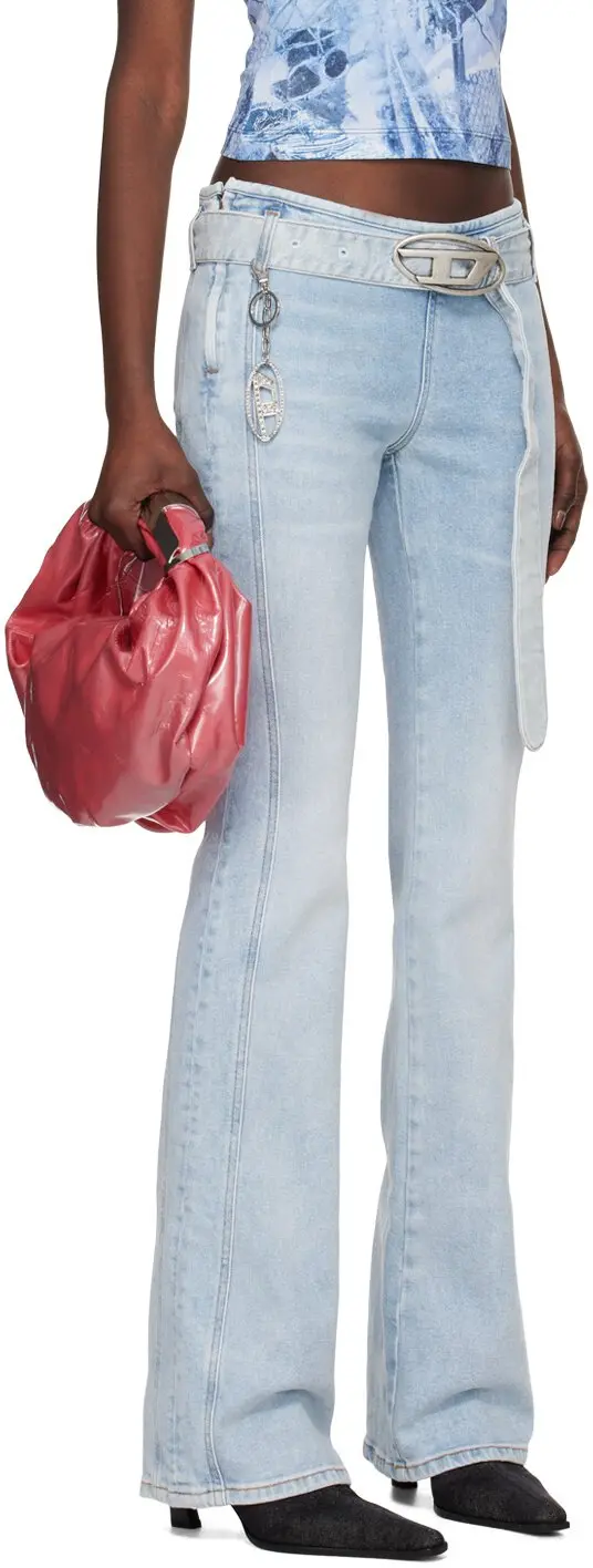 DIESEL® Ebby D Buckle Wide Leg Jeans