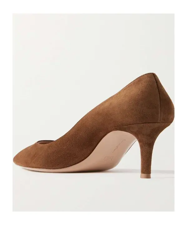 GIANVITO ROSSI Pointed Toe Stiletto High Heel Pumps - Brown